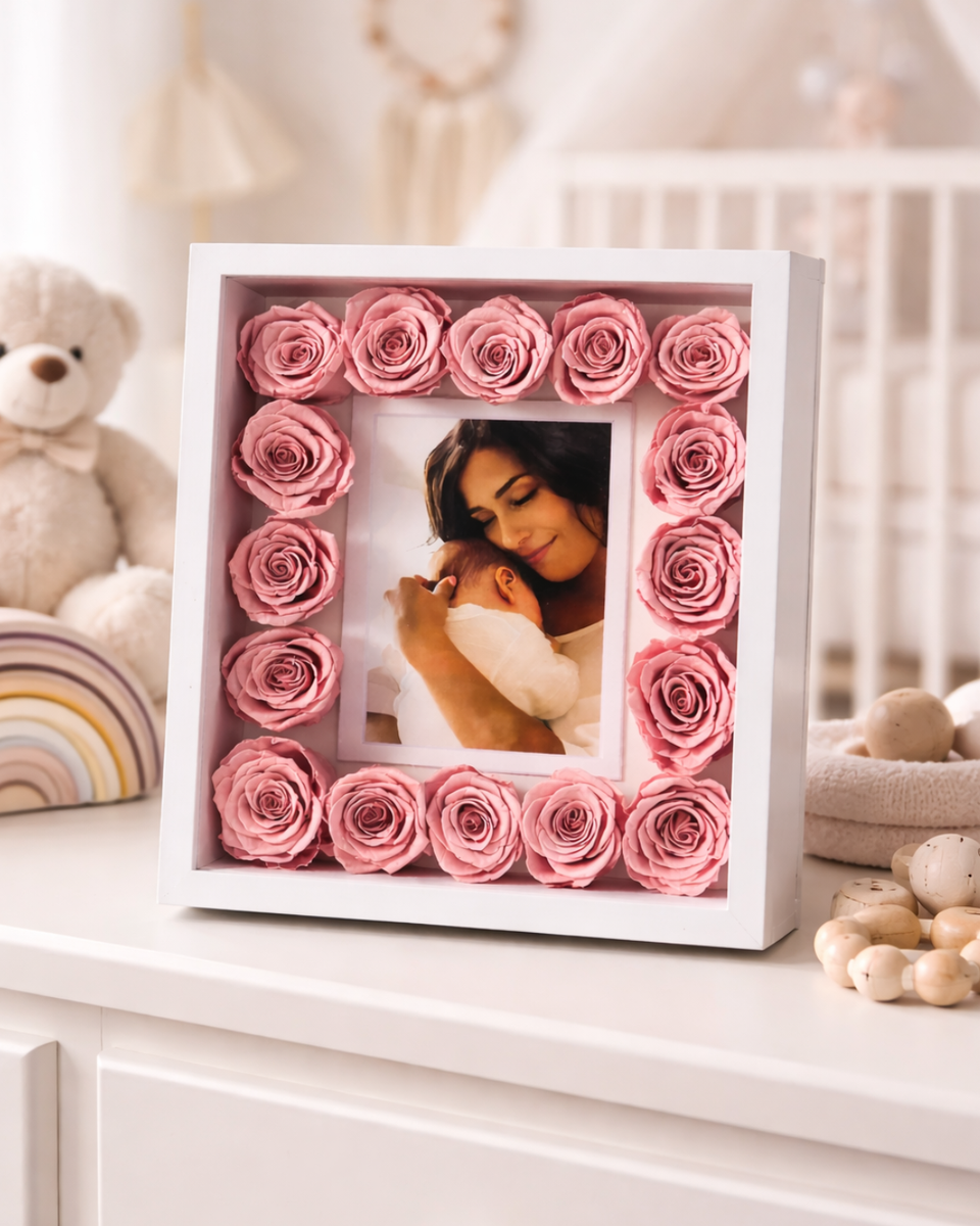 pink rose frame